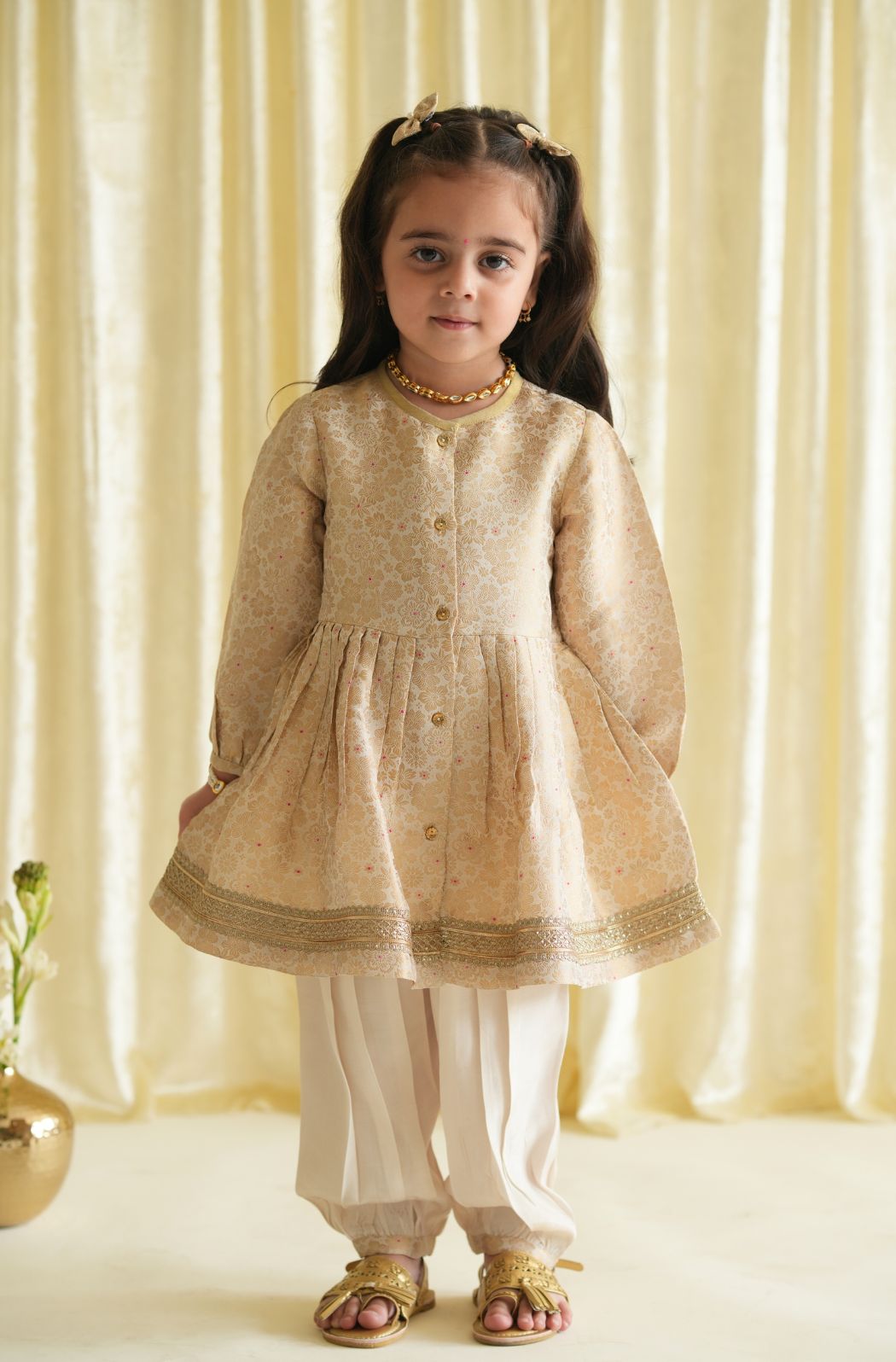 Rajkumari Angrakha Set - Cream – Tiber Taber Kids