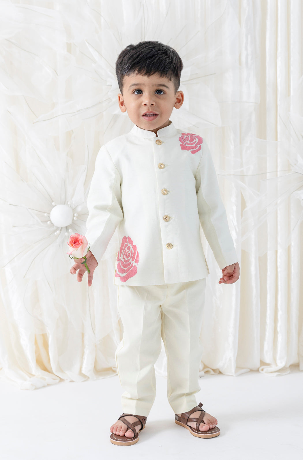 Gul E Gulab Bandhgala Set – Tiber Taber Kids