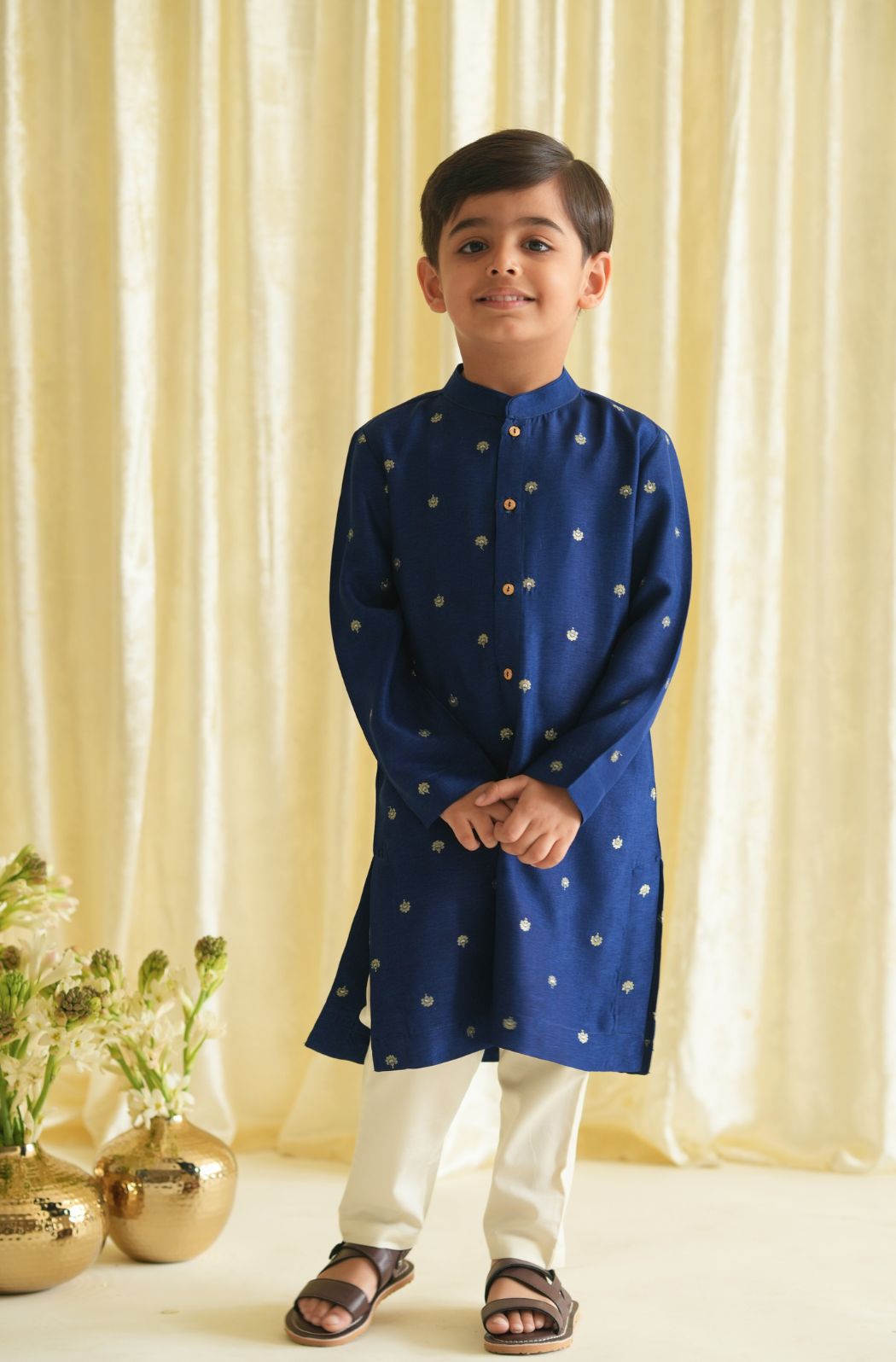 Abeer Kurta Pyjama Set - Blue – Tiber Taber Kids