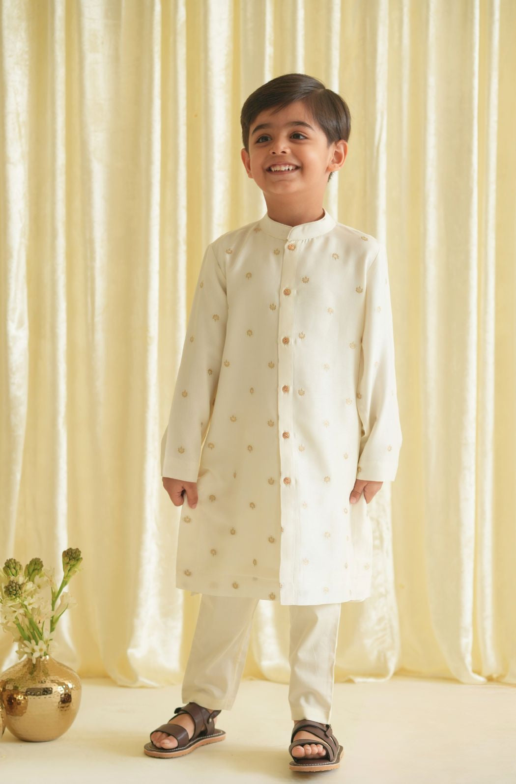 Abeer Kurta Pyjama Set - White – Tiber Taber Kids